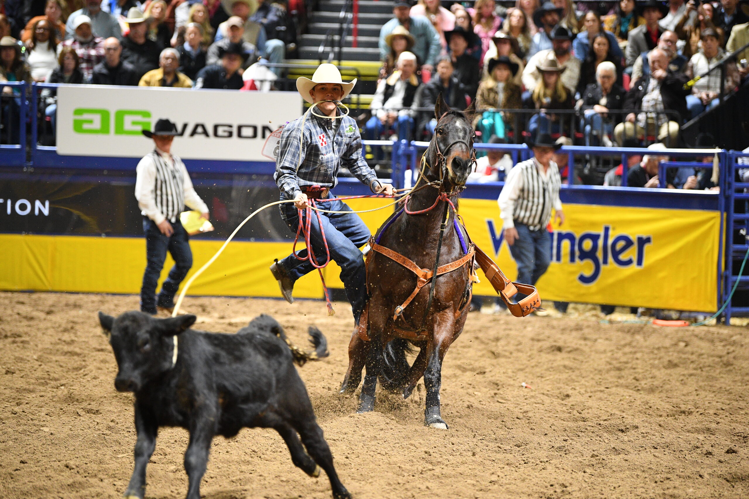 Kincade Henry Clocks 7.1 to Win Round 4 of the 2025 NFR - CalfRoping.com